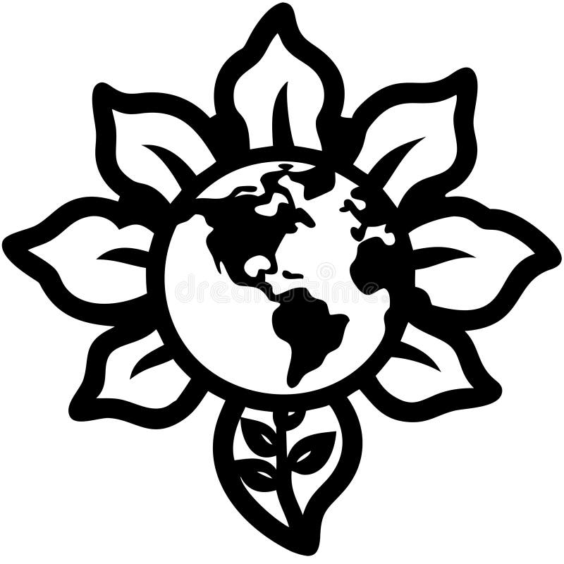 Earth Flower Vector Illustration Symbolizing Environmental Conservation ...