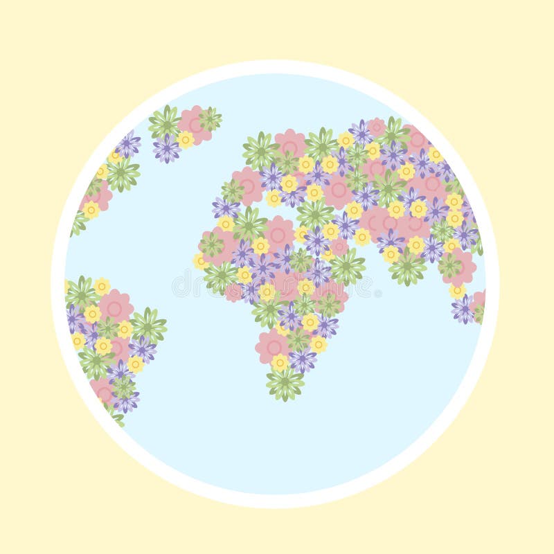 Earth of flowers stock vector. Illustration of mainland - 43399923
