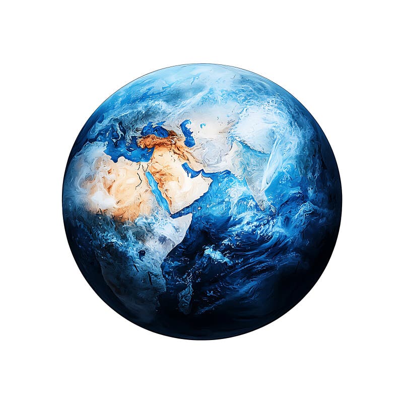 Earth Focus with Gradient Tones in Angled View Stock Illustration ...