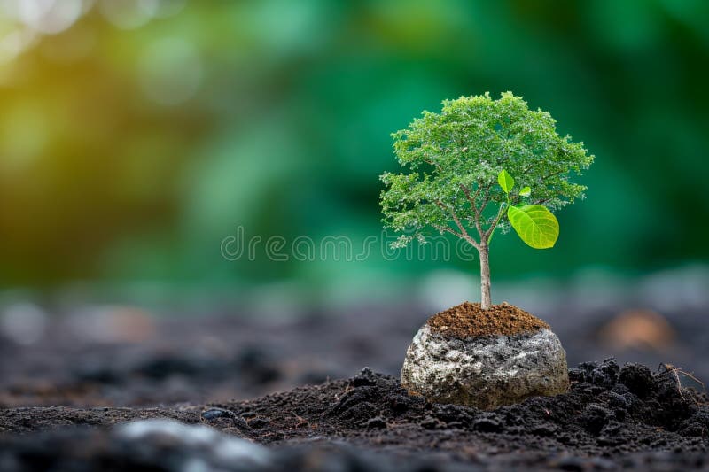 Earth Friendly Power Tree and Globe Symbolize Sustainable Clean Energy ...