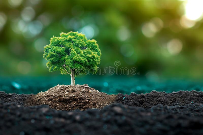 Earth Friendly Power Tree and Globe Symbolize Sustainable Clean Energy ...