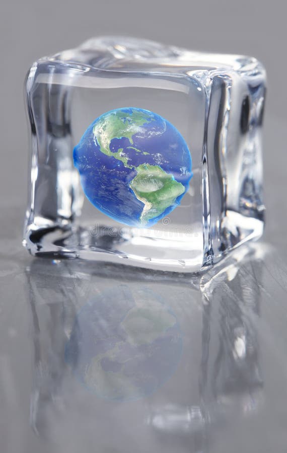 Earth frozen in ice stock image. Image of cube, blue - 25018739