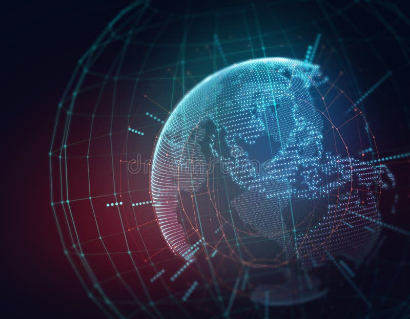 Earth Futuristic Technology Abstract Background Stock Illustration ...