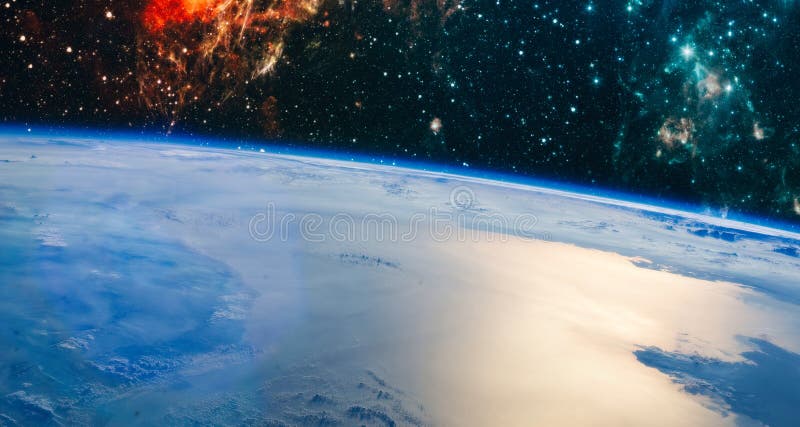 Earth and Galaxy. Elements of this Image Furnished by NASA Stock ...