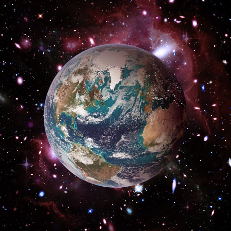 Earth, Galaxy and Stars. the Elements of this Image Furnished by NASA ...