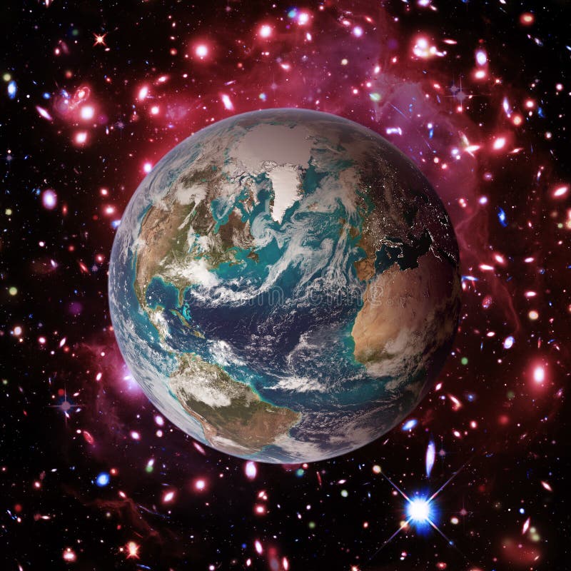 Earth, Galaxy and Stars. the Elements of this Image Furnished by NASA ...