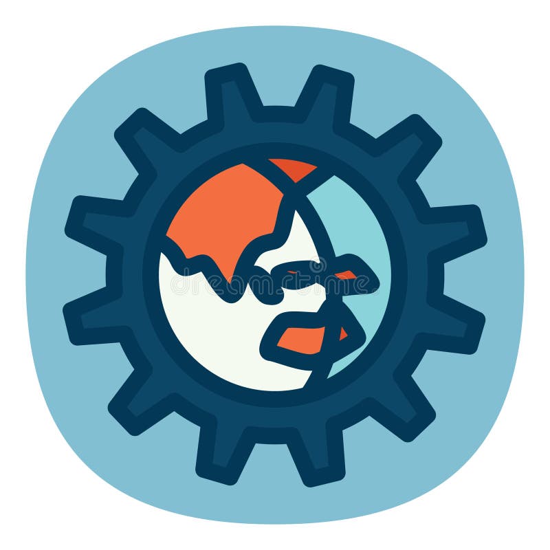 Earth in Gear. Vector Illustration Decorative Design Stock Vector ...