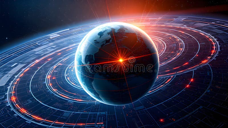 Magnetic Field Created by Earth Rotation Stock Illustration ...