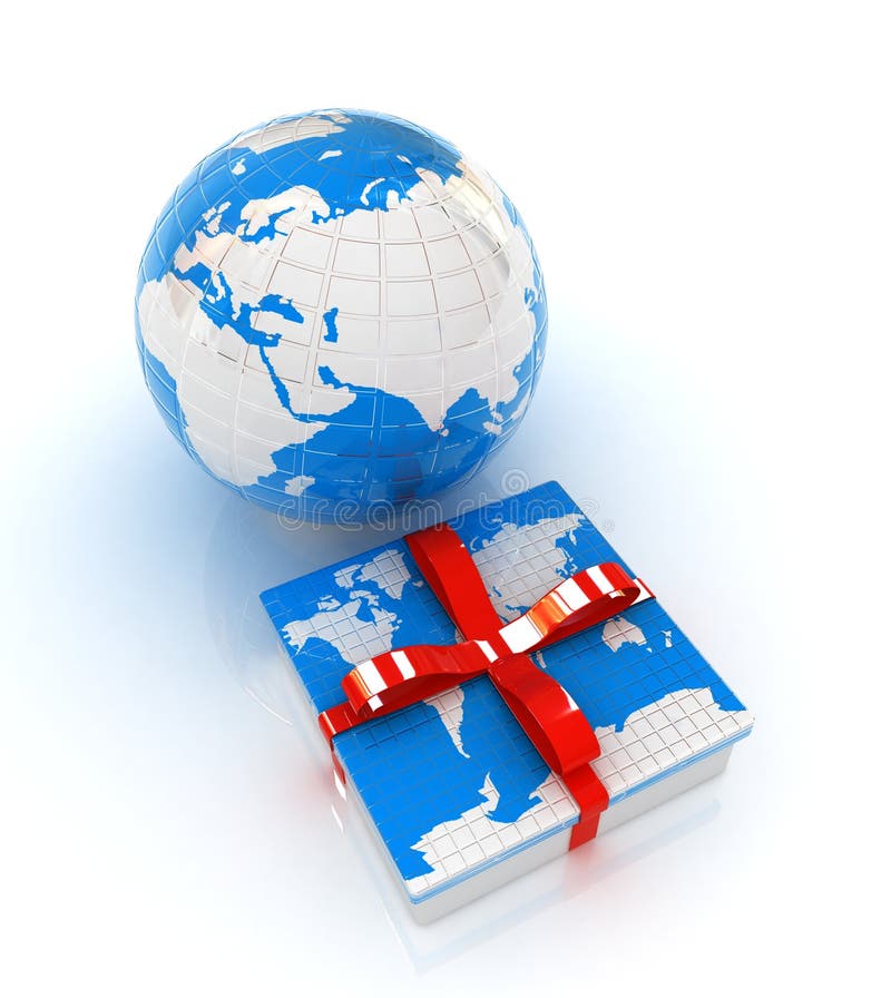 Earth Gift from Futuristic Human Stock Illustration - Illustration of ...