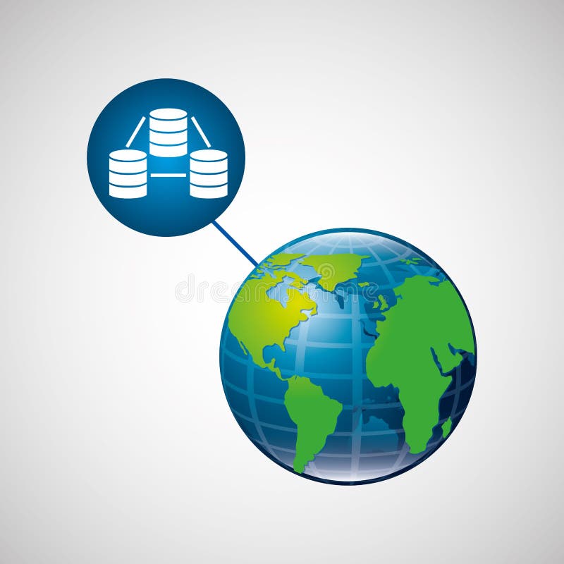Earth Global Data Base Connected Media Stock Illustration ...