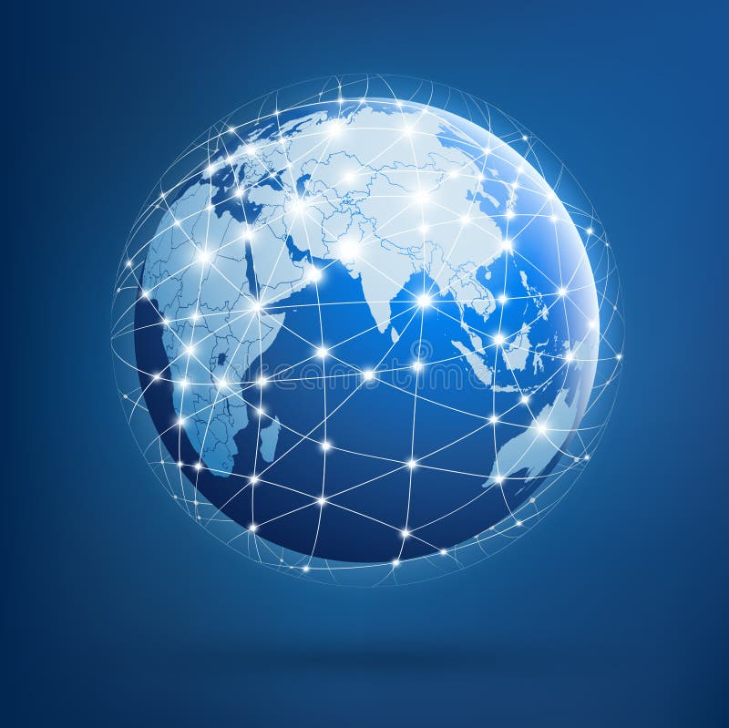Global Networks, Digital Connections Around the World Map Stock Vector ... Global Networks, Digital Connections Around the World Map Stock Vector ...