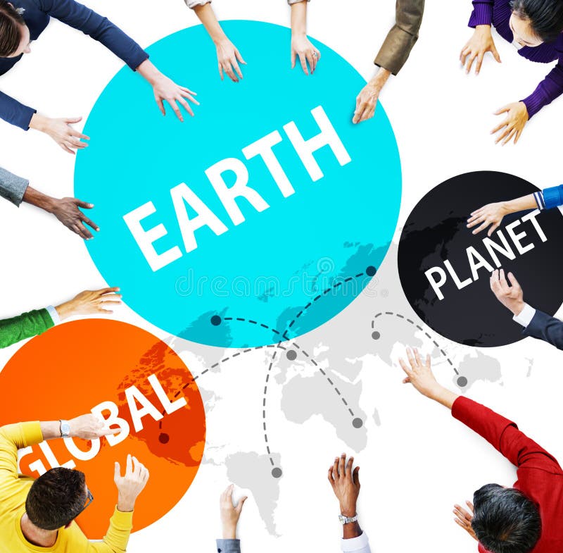 Earth Global Planet Globalization Connection Concept Stock Illustration ...