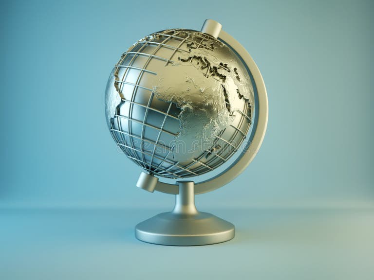 Conceptual Metallic Earth Globe Stock Illustrations – 388 Conceptual ...