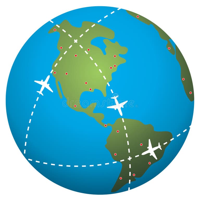 Earth Globe Flight Paths Stock Illustrations – 258 Earth Globe Flight ...
