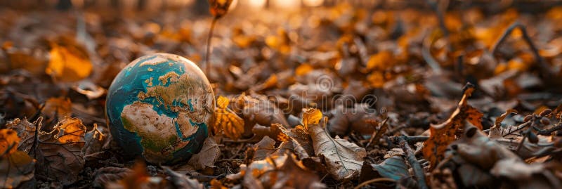 Earth Globe Adorned with Lush Greenery, Signifying Environmental ...