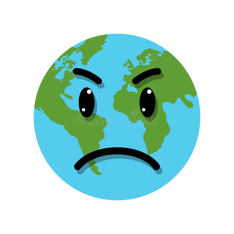 Angry planet earth stock vector. Illustration of illustration - 6653761