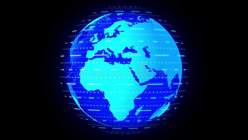 Earth Globe Animation Black Background Overlay Stock Footage - Video of ...