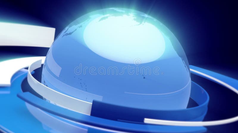 Earth Globe Animation (3D Blue Glass World) Stock Footage - Video of ...