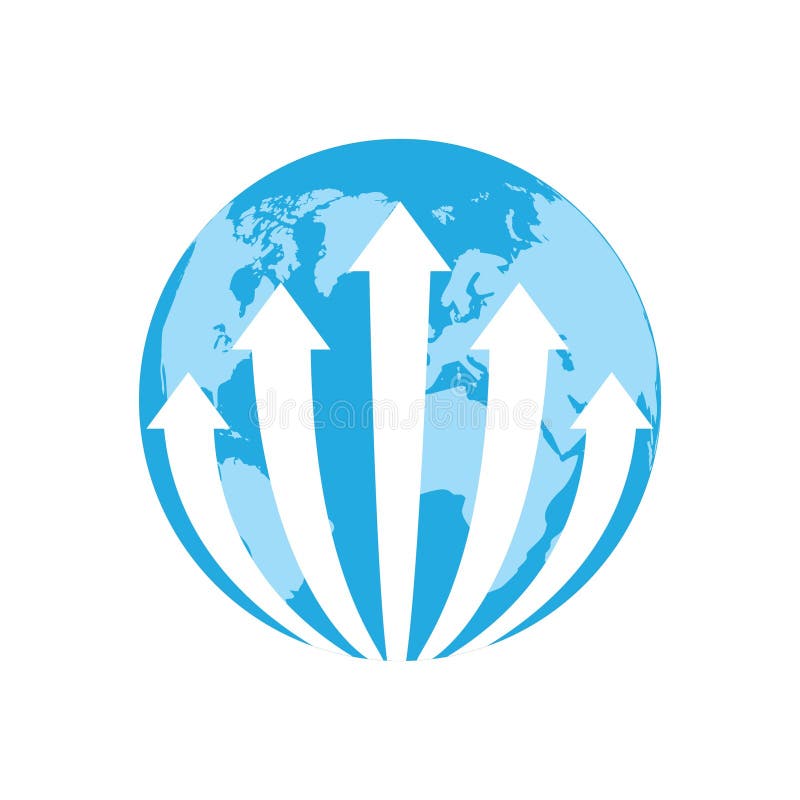Earth Globe with Arrow Concept. Vector Illustration Decorative Design ...
