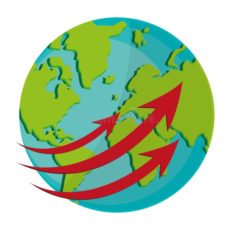 Earth Globe with Arrows Icon Stock Illustration - Illustration of ...