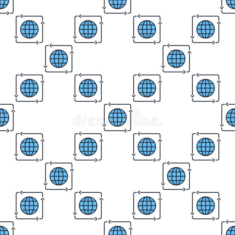 Earth Globe and Arrows Vector Blue Seamless Pattern Stock Vector ...
