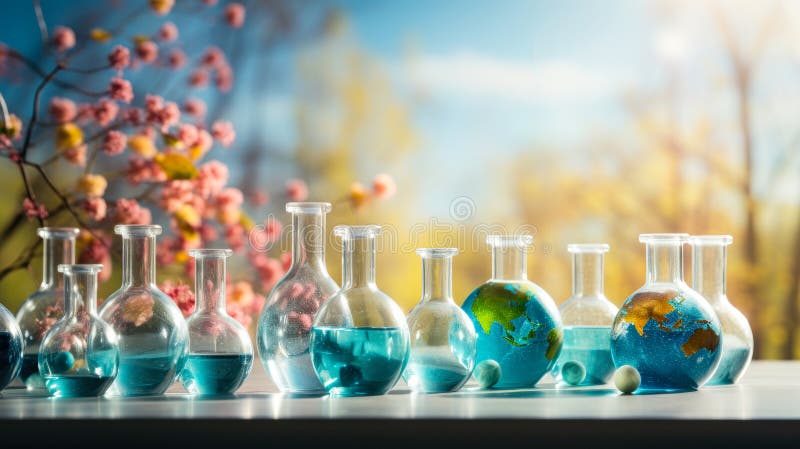 Earth Globe As Laboratory Beaker World Science Day for Peace and ...