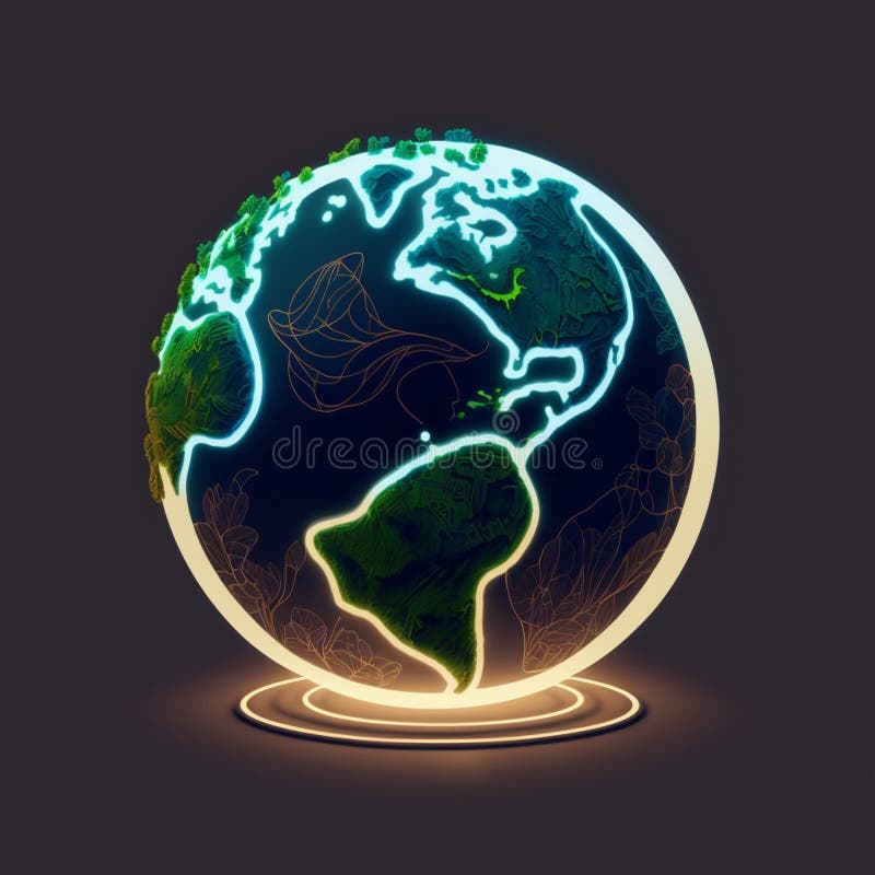 Earth Globe on Black Background Earth Globe Stock Illustration ...