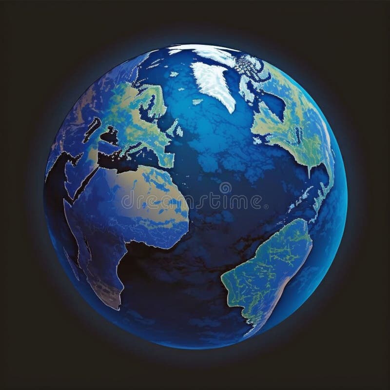 Earth Globe on Black Globe Blue Earth Globe Stock Illustration ...