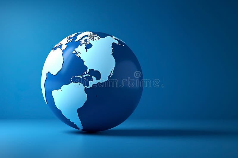 Earth Globe on Blue Globe on Blue Globe Stock Illustration ...
