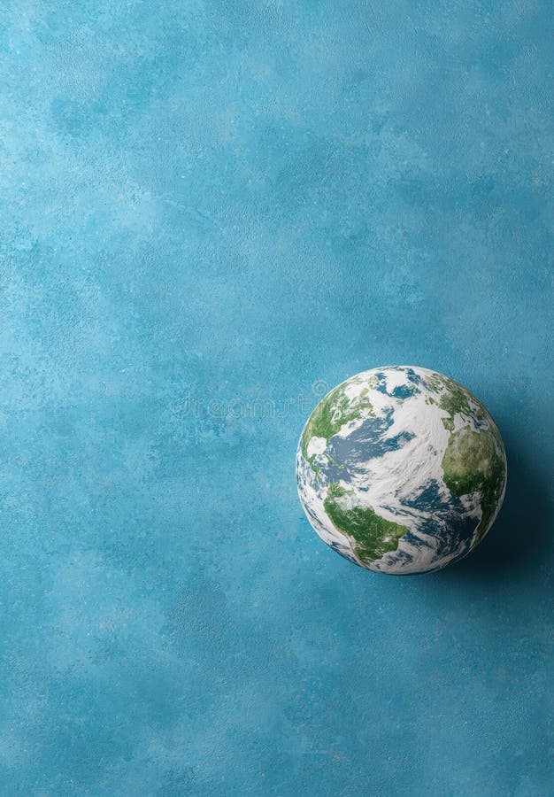 Earth Globe on Blue Background Stock Illustration - Illustration of ...