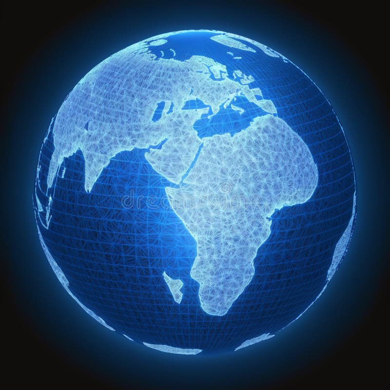 Earth Globe on Blue Globe on Blue Globe Stock Illustration ...