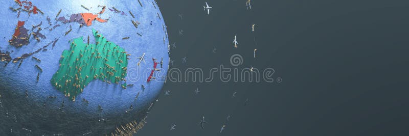 Earth Globe, Boxes and Planes, Transportation Concept Stock ...