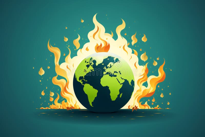 Planet Earth is Burning and Dying of Global Warming Effect. Ecological ...