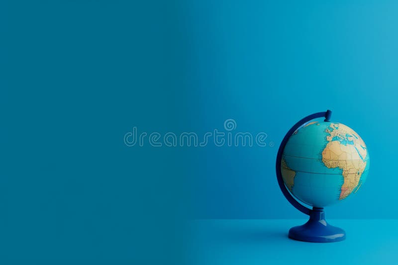 Earth Globe on Clean Blue Banner Background. Education, School, Study ...