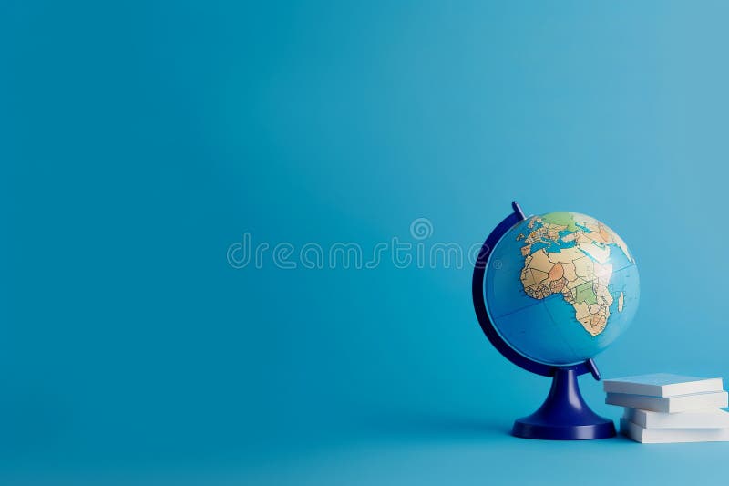 Earth Globe on Clean Blue Banner Background. Education, School, Study ...