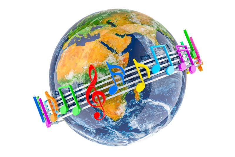 Globe Musical Notes Stock Illustrations – 211 Globe Musical Notes Stock ...