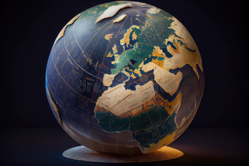 Earth Globe Design, World Map 3D Generative Ai Illustration Stock ...