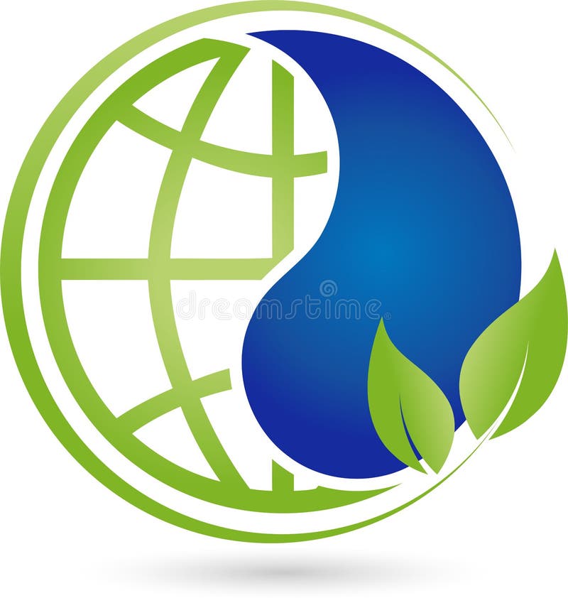 Earth, Globe, World Globe and Leaves, Earth Logo Stock Vector ...