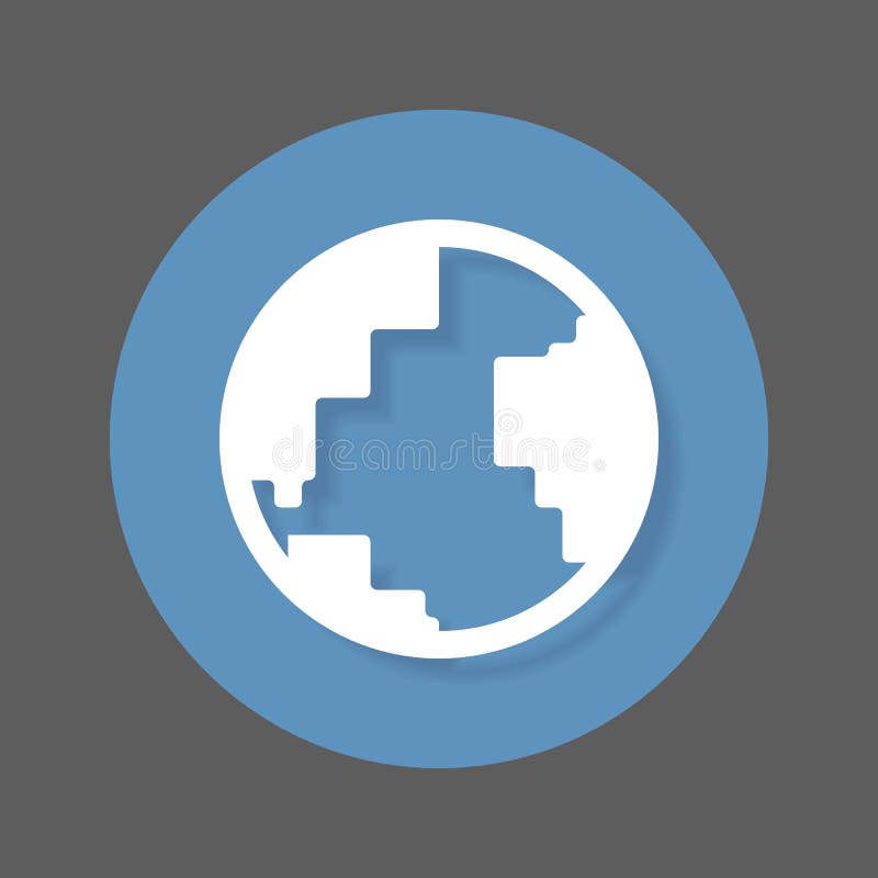 Earth Globe Flat Icon. Round Colorful Button, Circular Vector Sign with ...