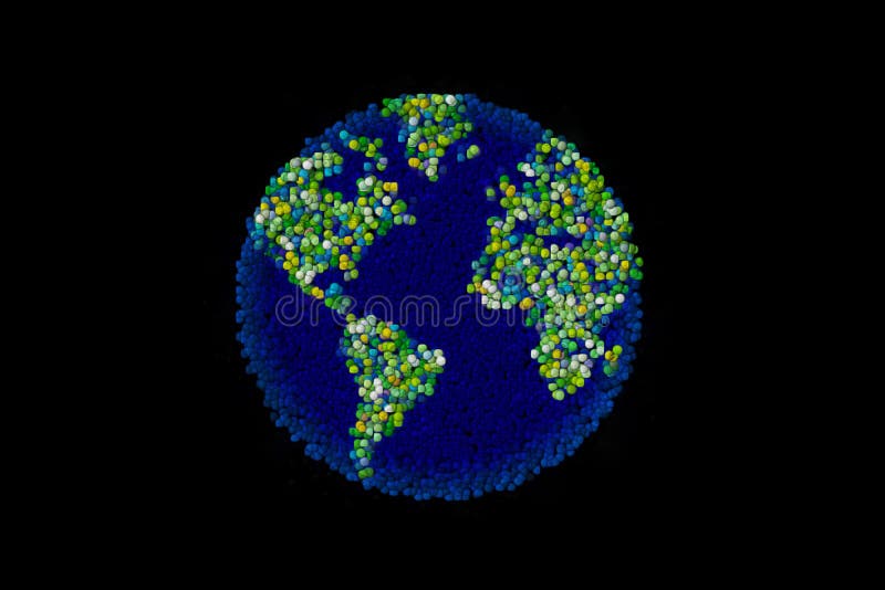 Earth Globe Formed by 3D Elements for Creative Design, in Blue and ...