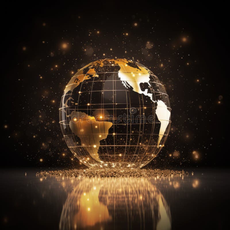 Earth Globe with Glowing Light Stock Photo - Image of black, ocean ...