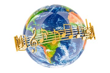 Globe Music Notes Stock Illustrations – 556 Globe Music Notes Stock ...