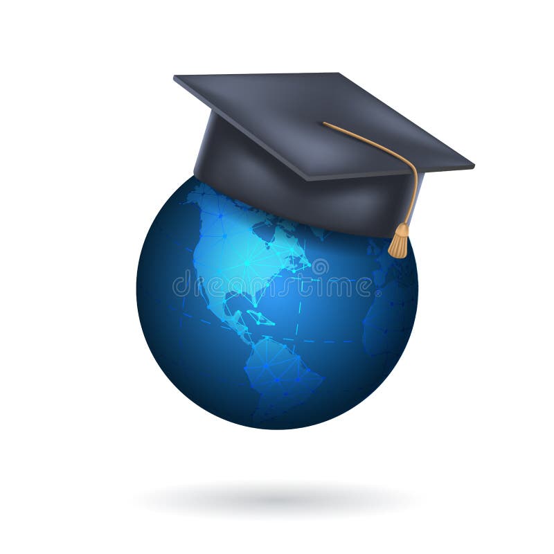 World graduation cap stock vector. Illustration of concept - 19273870