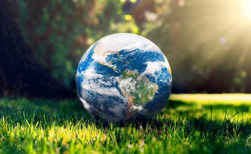 Earth Globe on Grass, Climate Change Concept Stock Image - Image of ...