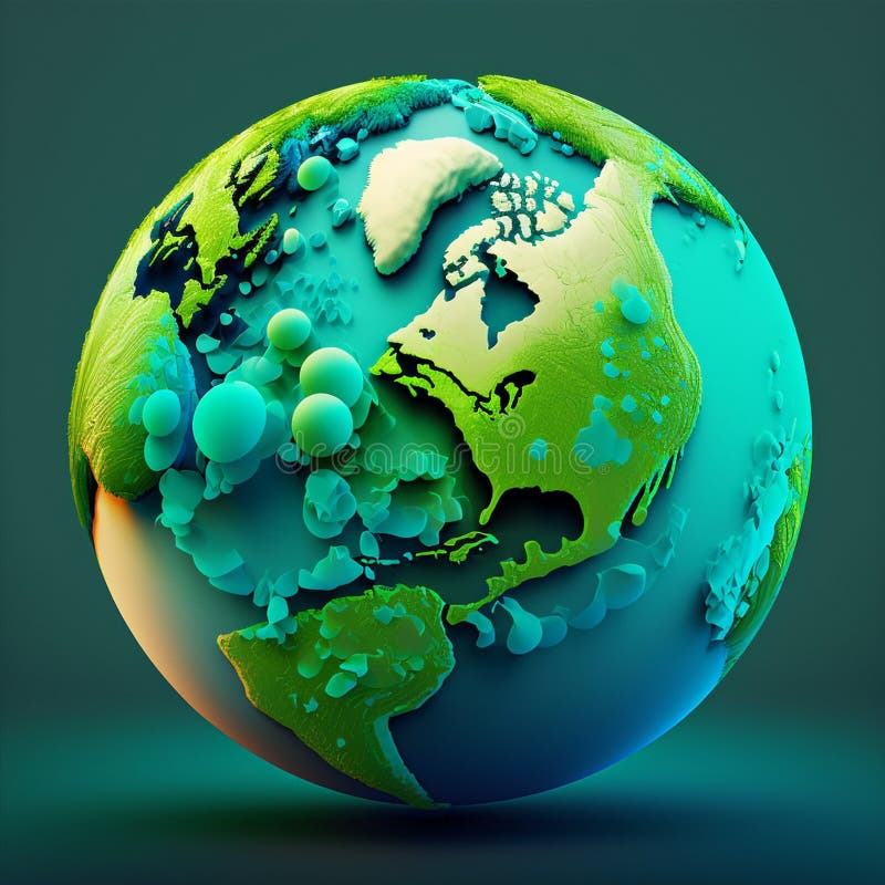 Earth Globe with Grass Green Earth Globe Green Planet Earth Stock ...