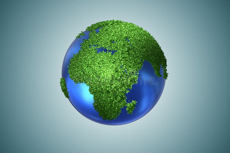 The Earth Globe in Green Environment Concept - 3d Rendering Stock ...