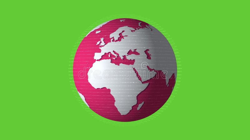Earth Globe Green Screen Loop Animation Red World Map Earth Earth Globe ...