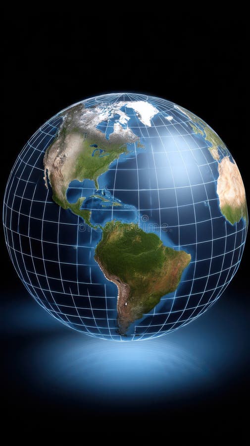 World Map Illustration Showing Continents Countries Blue Background ...