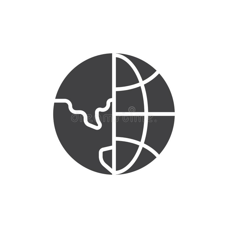 Earth Globe Grid Vector Icon Stock Vector - Illustration of solid ...