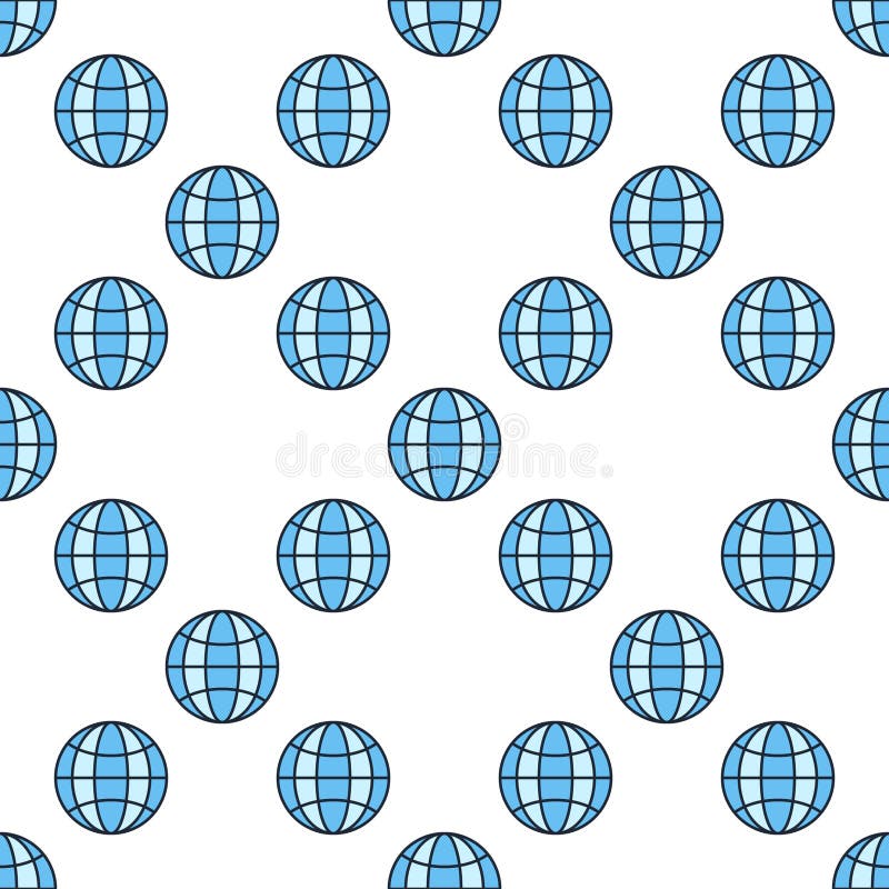 Earth Globe Hemisphere Vector Blue Round Modern Seamless Pattern Stock ...